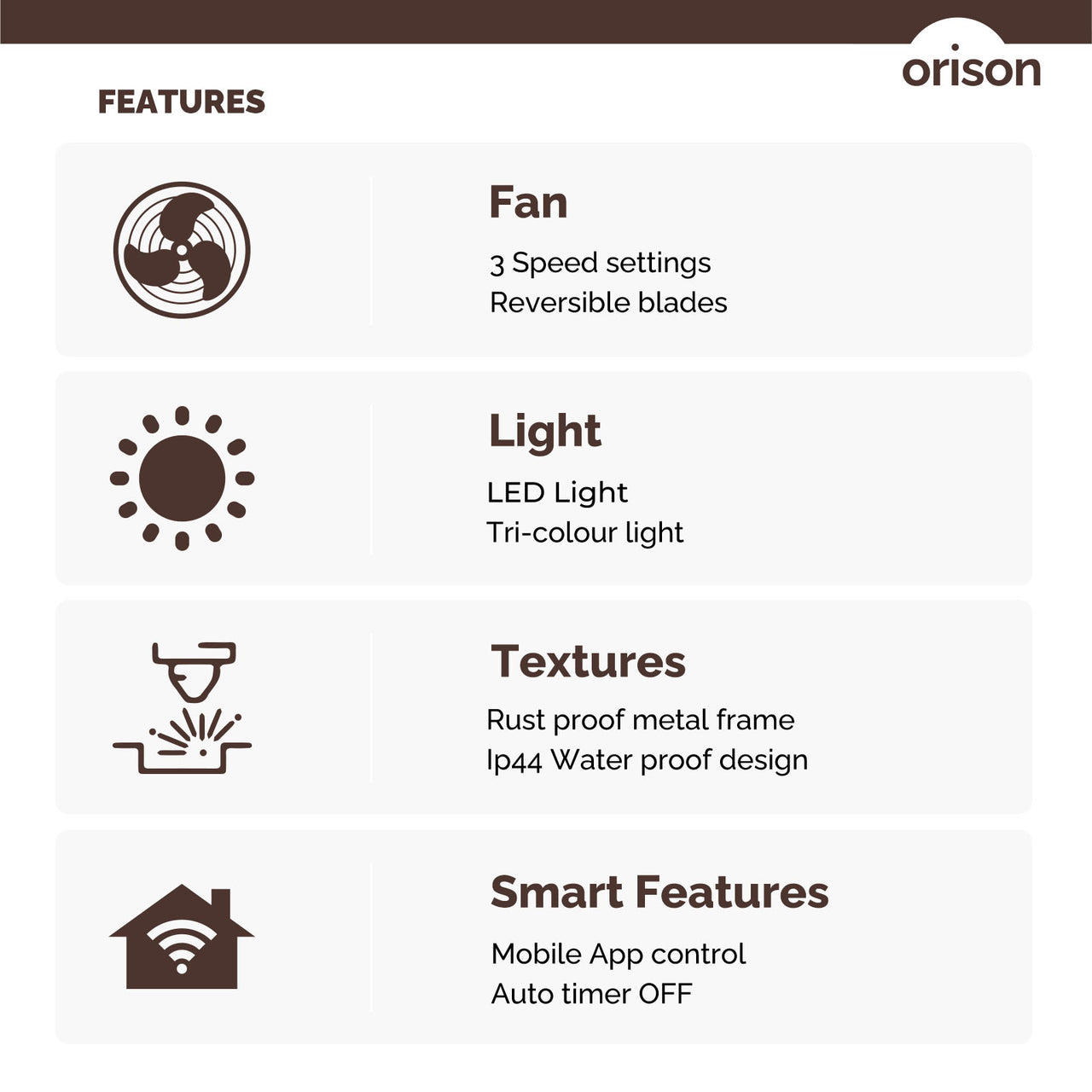 24.8" Orison Outdoor Ceiling Fan - Shop Now | Orison Smart Home – Orison USA