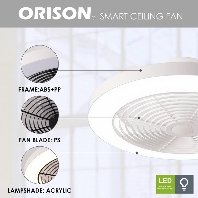 19.7" Orison Low Profile Ceiling Fan With Light – Orison Smart Home