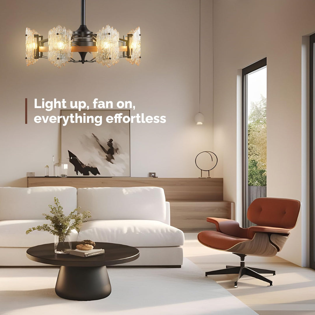 28" Orison Retro Caged Ceiling Fan with Lights, APP/Remote Control wit ...